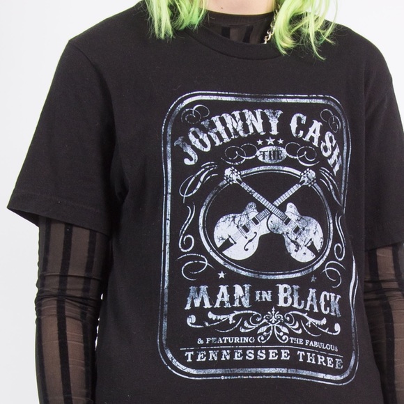 Tops | Vintage Johnny Cashcross Guitars T Shirt | Poshmark